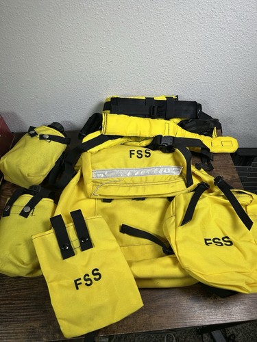 FSS Forestry Service Fire Fighters Field Back Pack Yellow Reflective ...