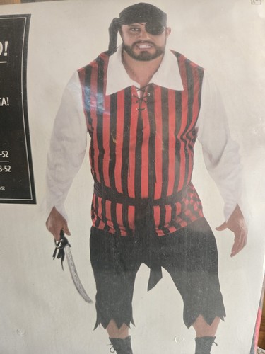 Adult Land Ho! Pirate Costume Amscan Halloween Cosplay 2XL XXL (Size 48 ...