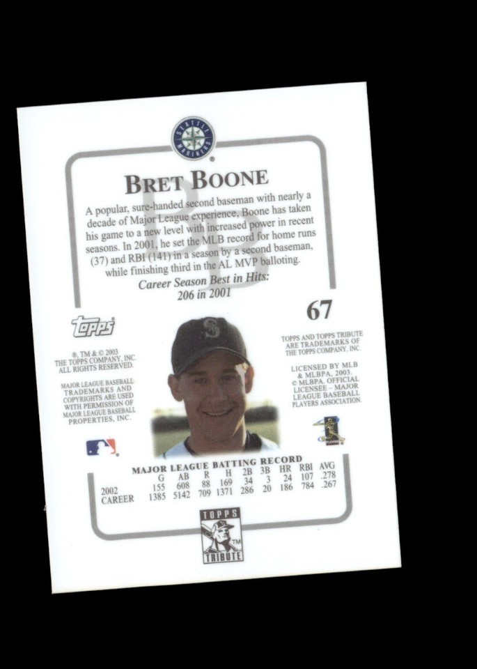 Bret Boone 2003 Topps Tribute Contemporary Edition authentic ...