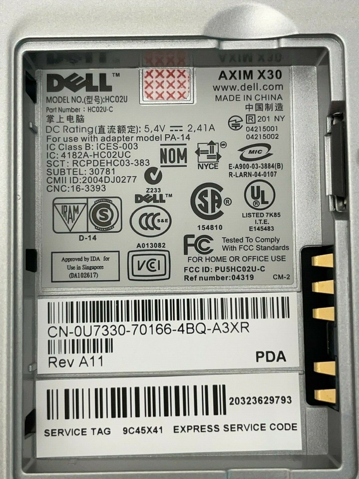 Dell Axim X30 Pocket PC PDA PXA270 624MHz Bluetooth WiFi Windows w ...
