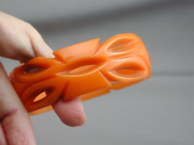 GORGEOUS Deeply Carved Orange Bakelite Bangle Ornate | eBay