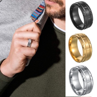 Men Rings Titanium Ring Finger Ring Fashion Jewelry Lovers Ring Circle ...