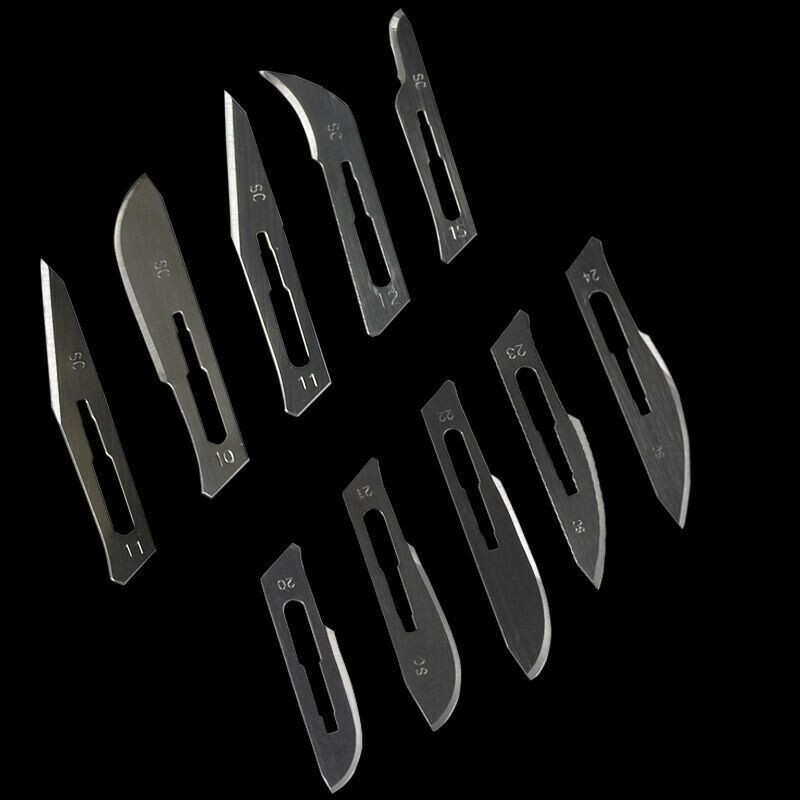 100 Carbon Steel Scapel Blades Dental Medical Instruments Surgical ...