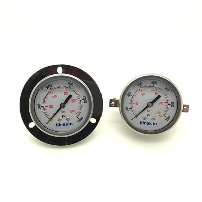 Pressure Gauge 63mm Dial Back Connection with Bracket Hydraulic ...