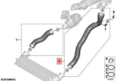 Genuine BMW E60N E61N Sedan Wagon Intercooler Pipe Turbo Hose OEM ...