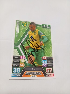 Trading Card signiert Josh Murphy Norwich City NEU | eBay.de