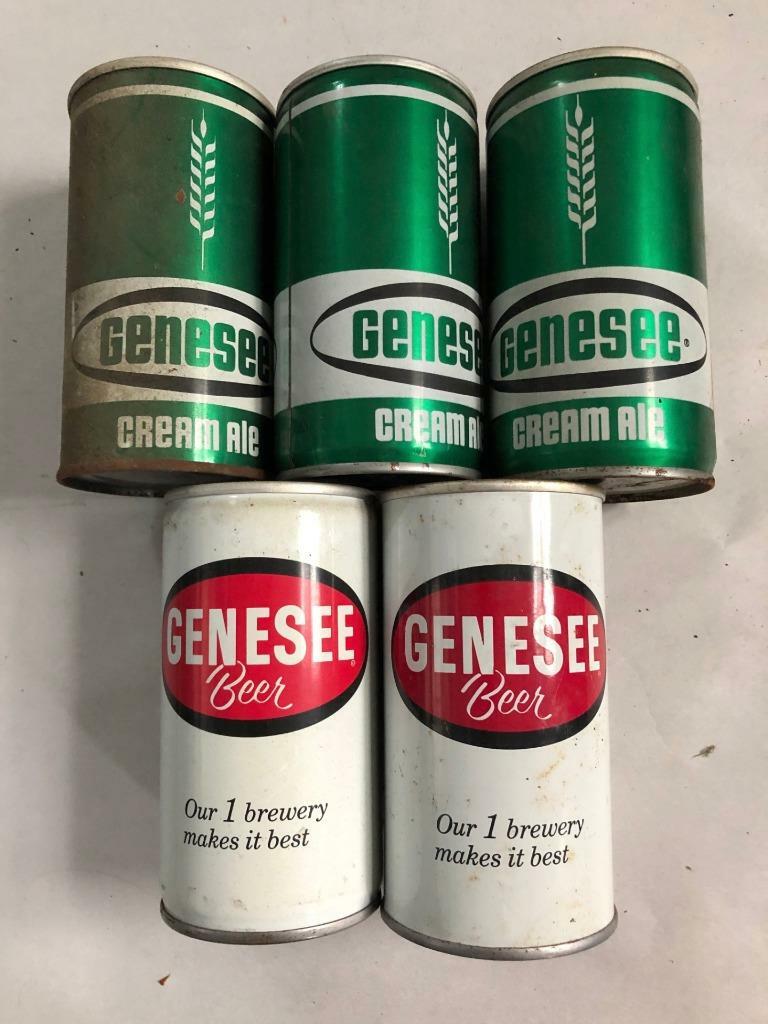 Lot of 5 Vintage Genesee Cream Ale and Beer Cans FOUND CONDITION GREAT ...