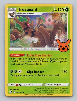 Trevenant 17/196 (Trick or Trade Stamped) Lost Origin Holo Rare Pokemon ...