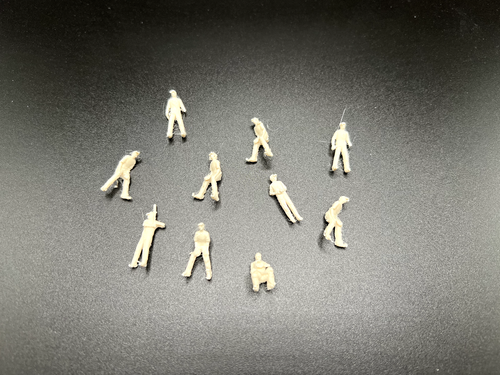 HO Scale Baseball Players-10 Piece Set Batter Pitcher Catcher Fielders ...