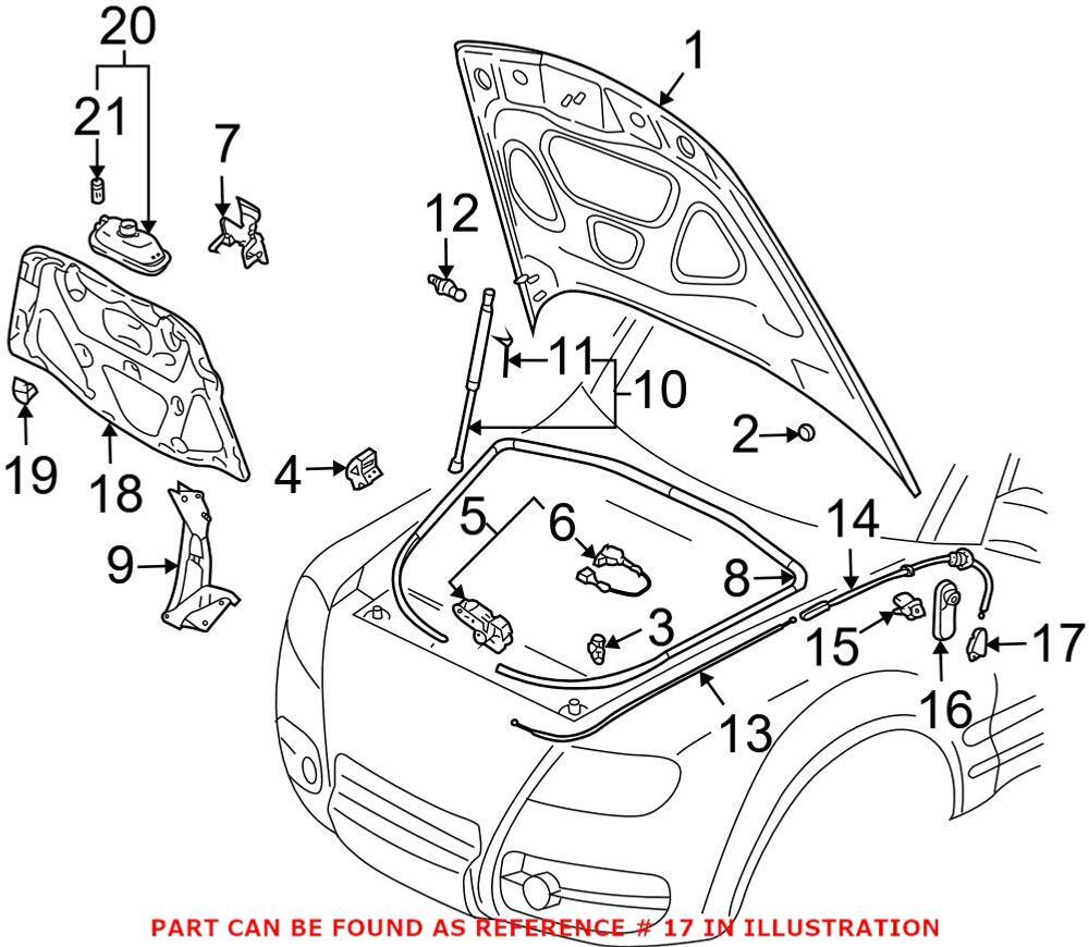 Genuine OEM Hood Release Handle Bracket For VW/Audi 7L0823633H | eBay