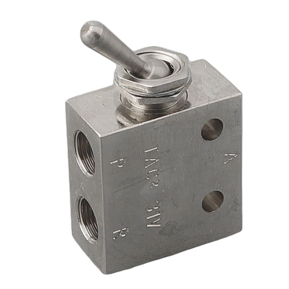 Pneumatic Valve Push Button Valve Rectangle Mechanical Silver Tone 2 ...