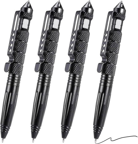 4pcs Tactical Pen Aluminum Self Defense Tungsten Glass Breaker Pen ...