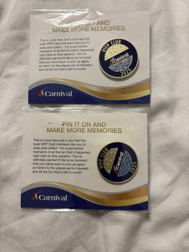 Lot of 2 Carnival Cruise VIFP Gift 2025 Gold Pins | eBay