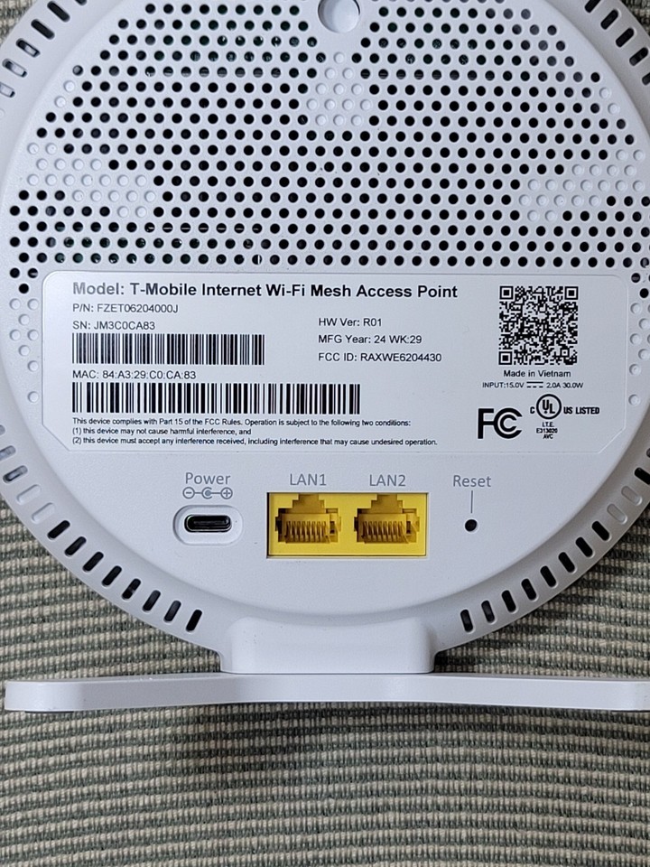 T-Mobile Internet Wi-Fi Mesh Access Point Open Box - Includes A/C ...