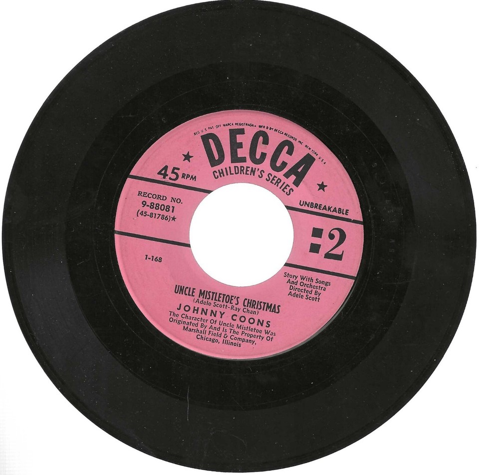 Johnny Coons, Uncle Mistletoe & Uncle Mistletoe Christmas 45 RPM FREE ...