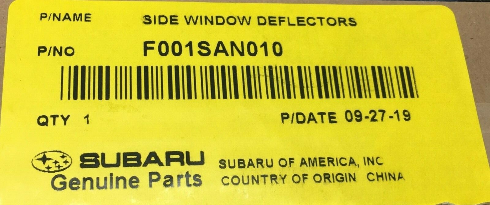 2020-22 Subaru LEGACY Side Window Deflectors F001SAN010 OEM Genuine ...