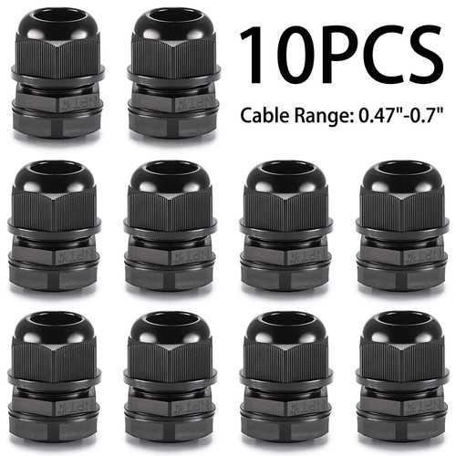 10PCS Waterproof Wire Pass Through Nylon Cable Gland 0.47"-0.7" Dia ...