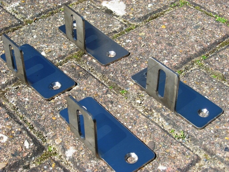 Stainless Steel 90 Degree Metal T Bracket set of 4 100mm x 40mm 2.5mm ...