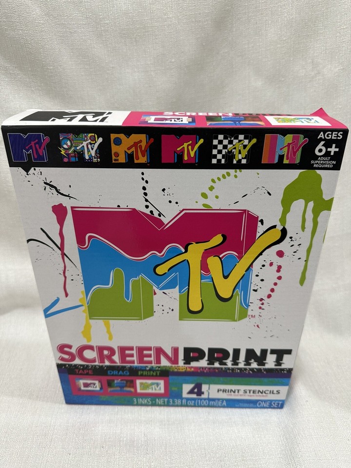 MTV Screen Printing DIY Kit 4 Print MTV Logo Stencils Included | eBay