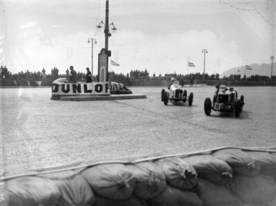 Eddie Hall, MG Magnette, leads Pat fairfield, ERA 1935 Motor Racing Old ...