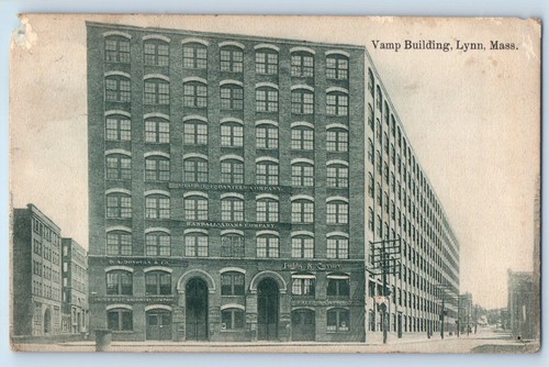 1913 Lynn Massachusetts MA Vintage Postcard Vamp Building Exterior ...