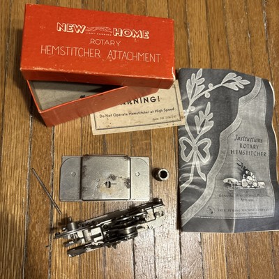 Vintage Very Rare Free Sewing Machine Co Hemstitcher Attachment w Box ...