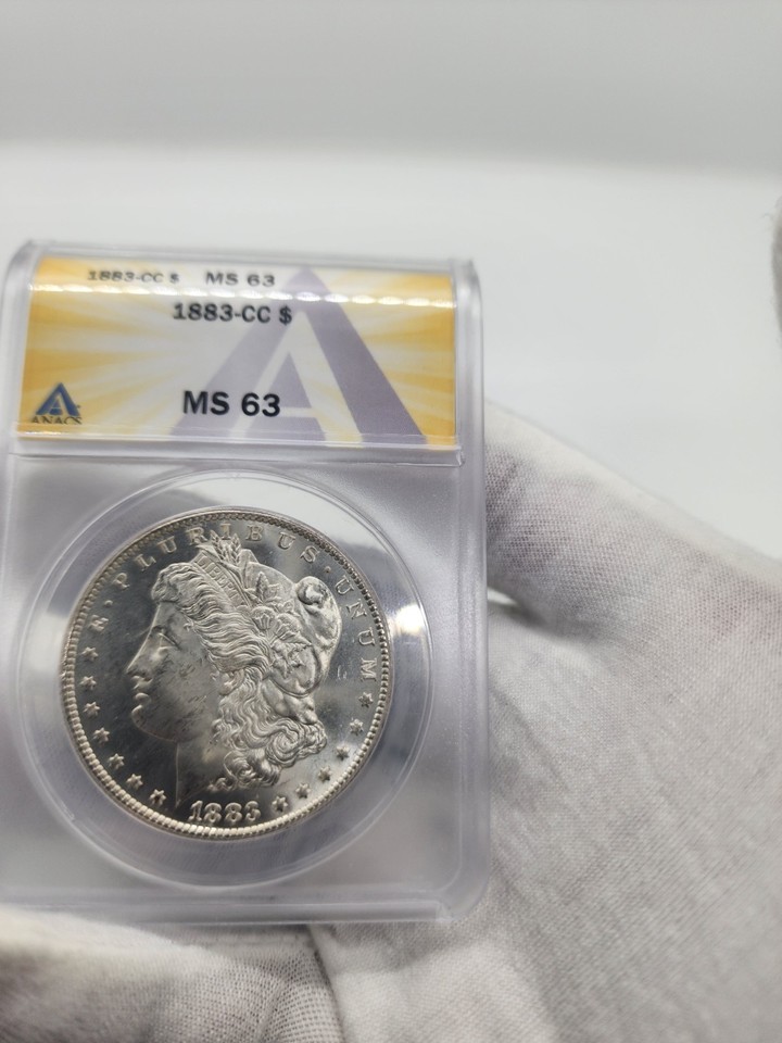 CC Morgan Silver Dollar - ANACS MS 63 - RARE - KEY DATE - 1883 CC ...