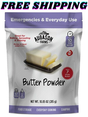 Augason Farms Dehydrated Butter Powder Resealable Pouch Food Storage 10 ...