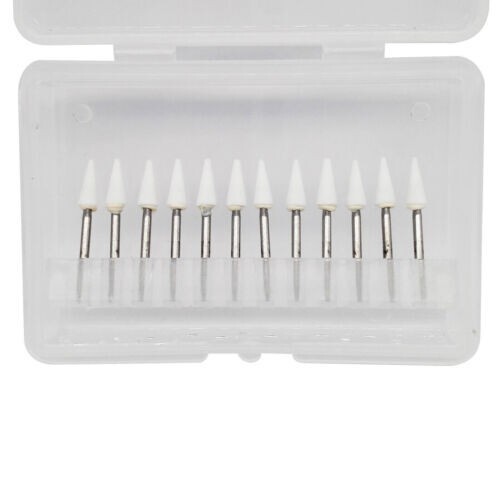 Dental White Stone Flame Mounted Polishing Burs- FG 12/pks Abrasion ...
