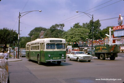 CTA Chicago Trolley Bus #9407 1966 35mm Original Kodachrome Slide | eBay