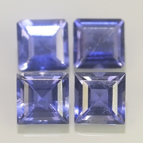 2.13CTS BEAUTIFUL NATURAL SAPPHIRE COLOR IOLITE 5MM SQUARE SHAPE-REF ...