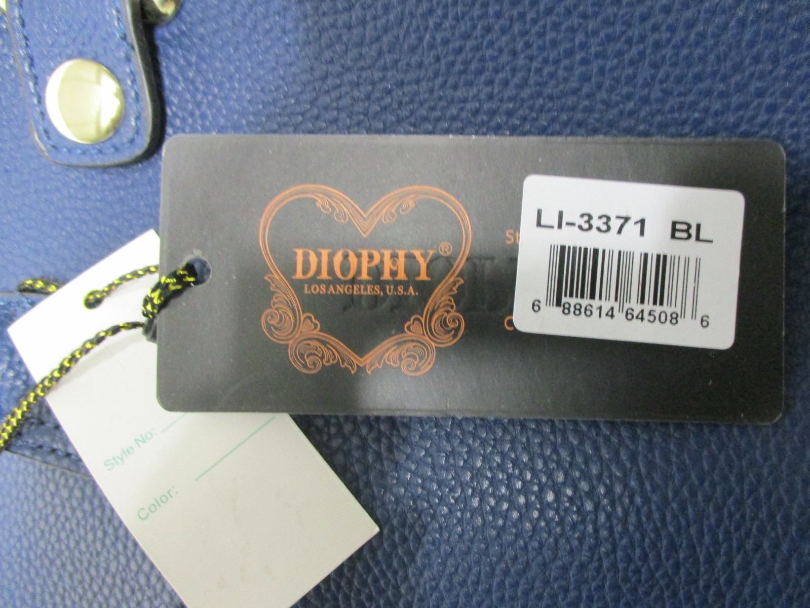 Diophy Blue Satchel Shoulder Structured PU Handbag w/Padlock & Strap ...