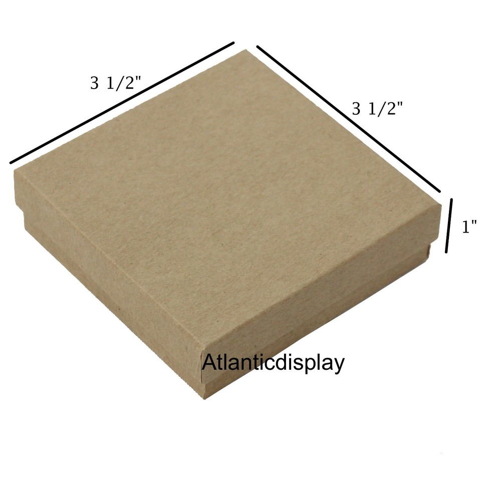 Khaki Kraft Cotton Filled Gift Boxes Jewelry Cardboard Box Lots of 5~20 ...