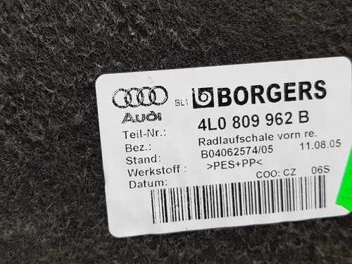 Audi Q7 06 - 09 OEM Fender Liner Splash Guard 4L0809962B Front Right ...