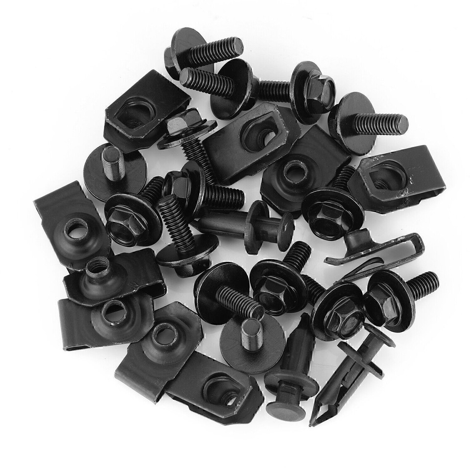 56pc Car Engine Splash Shield Bumper Hardware Kit Body Bolt Screw Nut ...