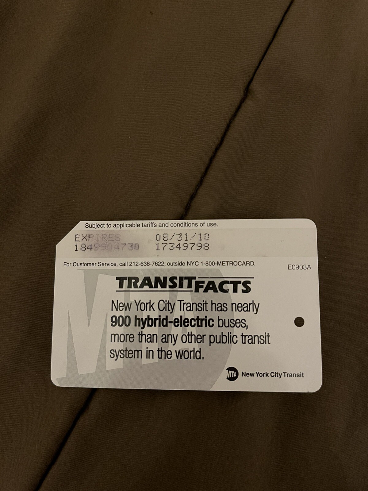 NYCT MTA MetroCard - Transit Facts (Ver. 4) | eBay