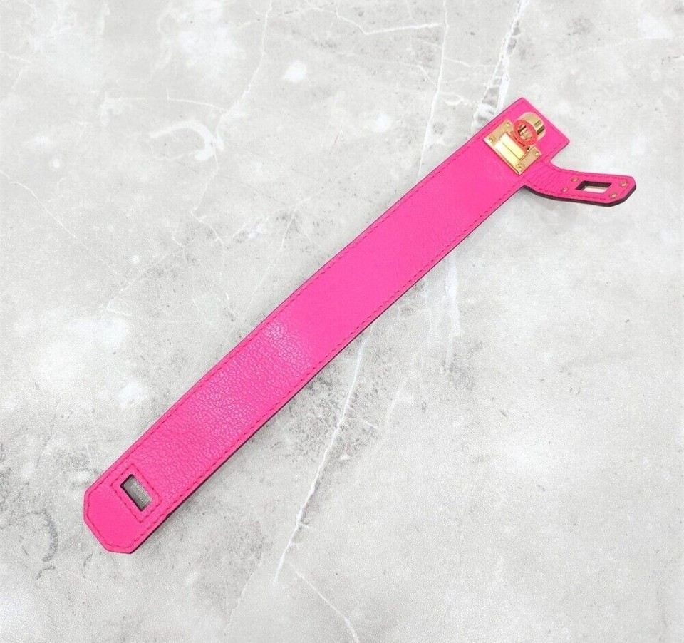 Hermes Pink Kelly Twist Leather Bracelet S 110997579 | eBay UK