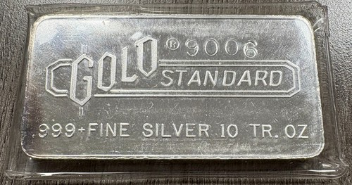 Engelhard Gold Standard 10 Troy Ounce 999+ Fine Silver Bar w/ Plastic ...