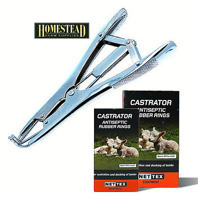 Nettex Castrating Ring Applicator Pliers - with 100 or 500 Rings Castrator | eBay UK