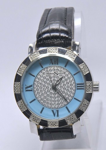 TECHNO SWISS 24 DIAMONDS WATCH, BLUE DIAL , JAPAN MOV /BRAND NEW /JOJO ...