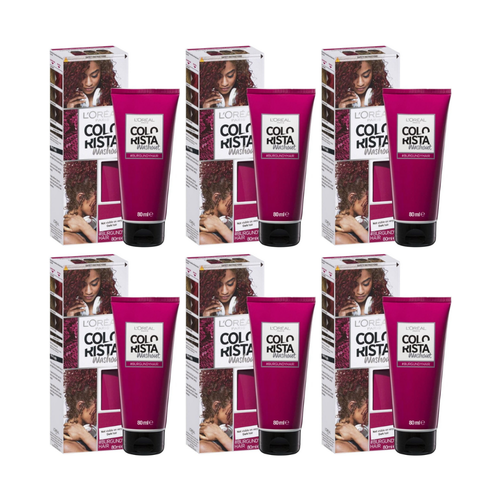 6x LOreal Colorista Washout Hair Colour - Burgundy Pastel Hair 80mL | eBay