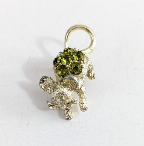 Vintage Green Rhinestone Mouse Brooch Pin | eBay