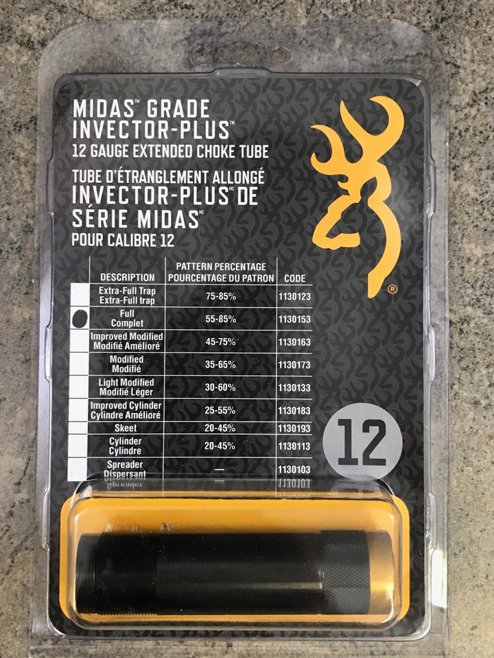 Browning Midas Grade Extended Choke Tubes, Invector Plus Full 12 Gauge ...