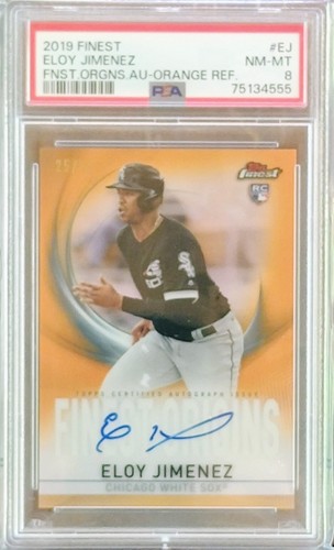 2019 Topps Finest Origins Orange Refractor /25 Eloy Jimenez PSA 8 ...