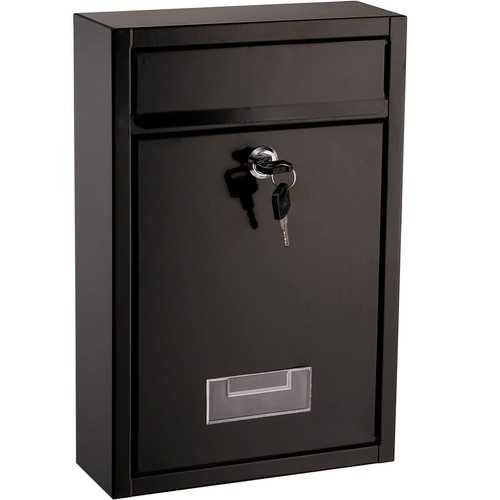 Wall Mount Mailbox, Steel Cover Metal Drop Box, Box with Key Lock ...
