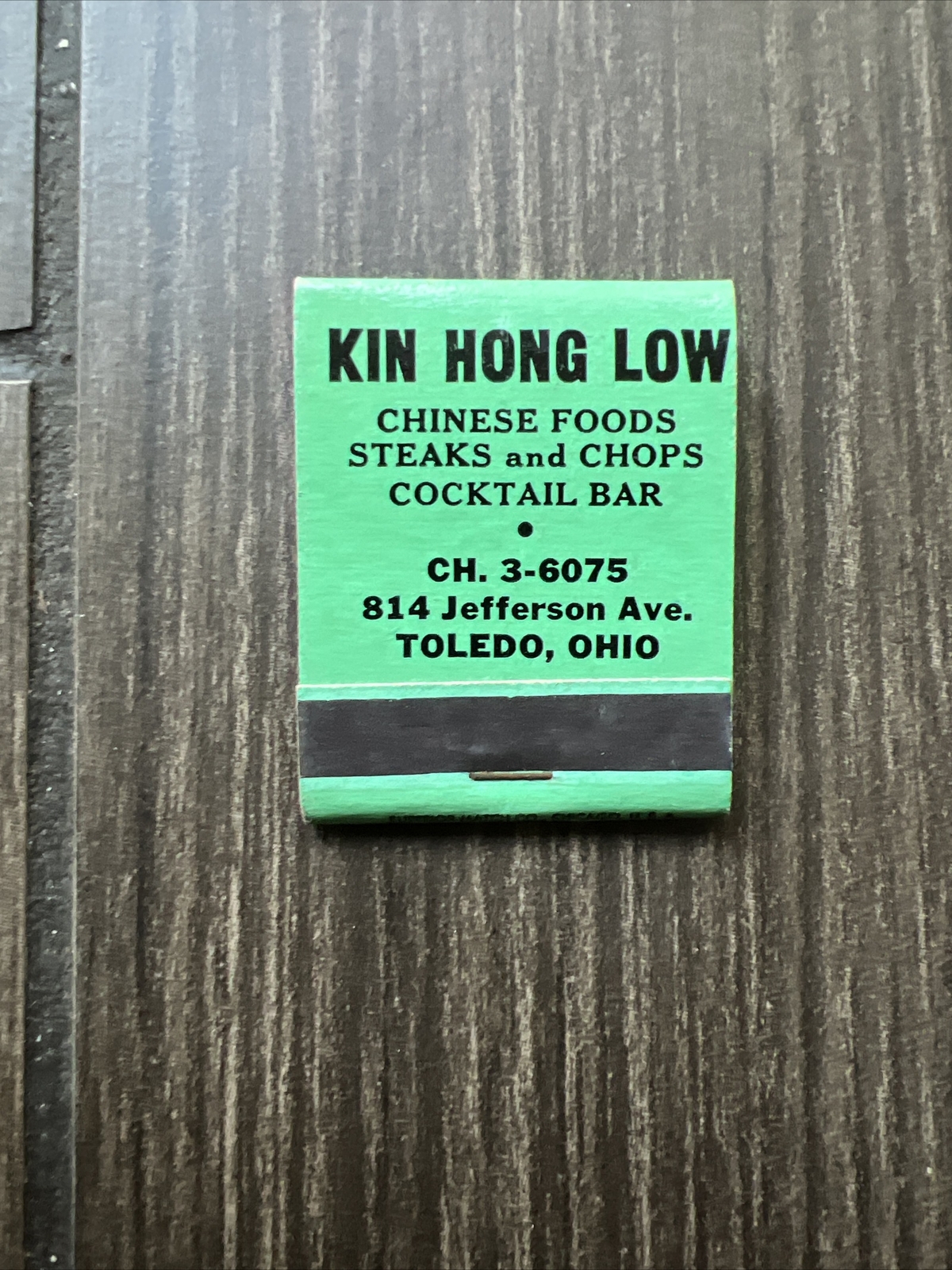Vintage Chinese And American Kin Hong Low Chinese Restaurant Ohio ...