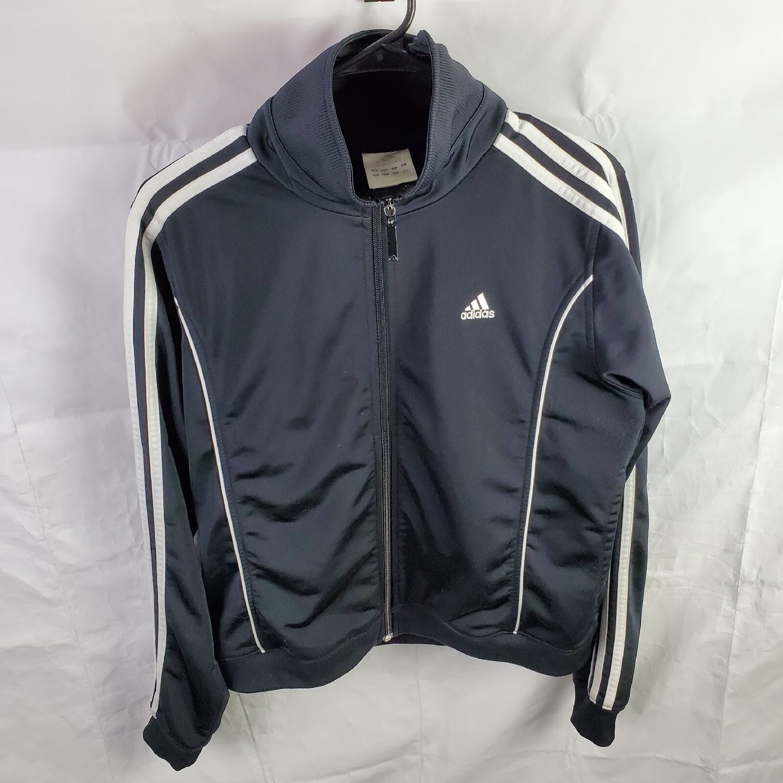 Adidas 3 Stripes Track Jacket Black White Full Zip P… - Gem