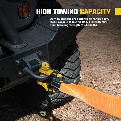 BUNKER INDUST 3/4" D Ring Shackle with 7/8" Pin,Yellow Tow Shackles ...