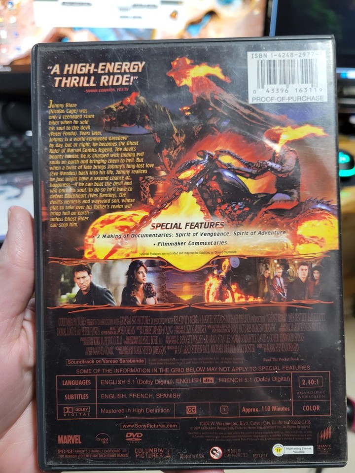 Ghost Rider (DVD, 2007) Nicolas Cage Eva Mendes Sam Elliott | eBay