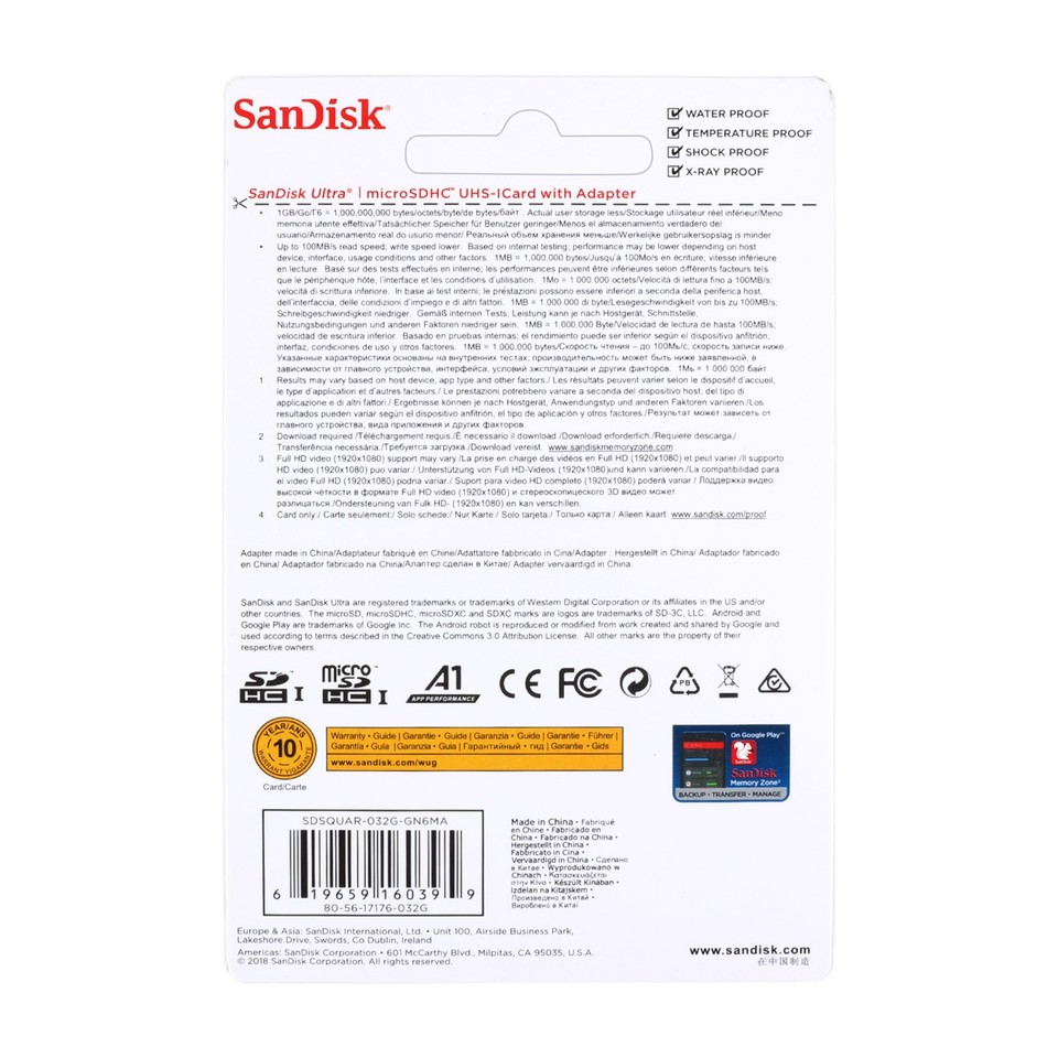 128GB Genuine SanDisk Ultra Micro SDHC TF Card UHS-I Class 10 A1 Speed ...
